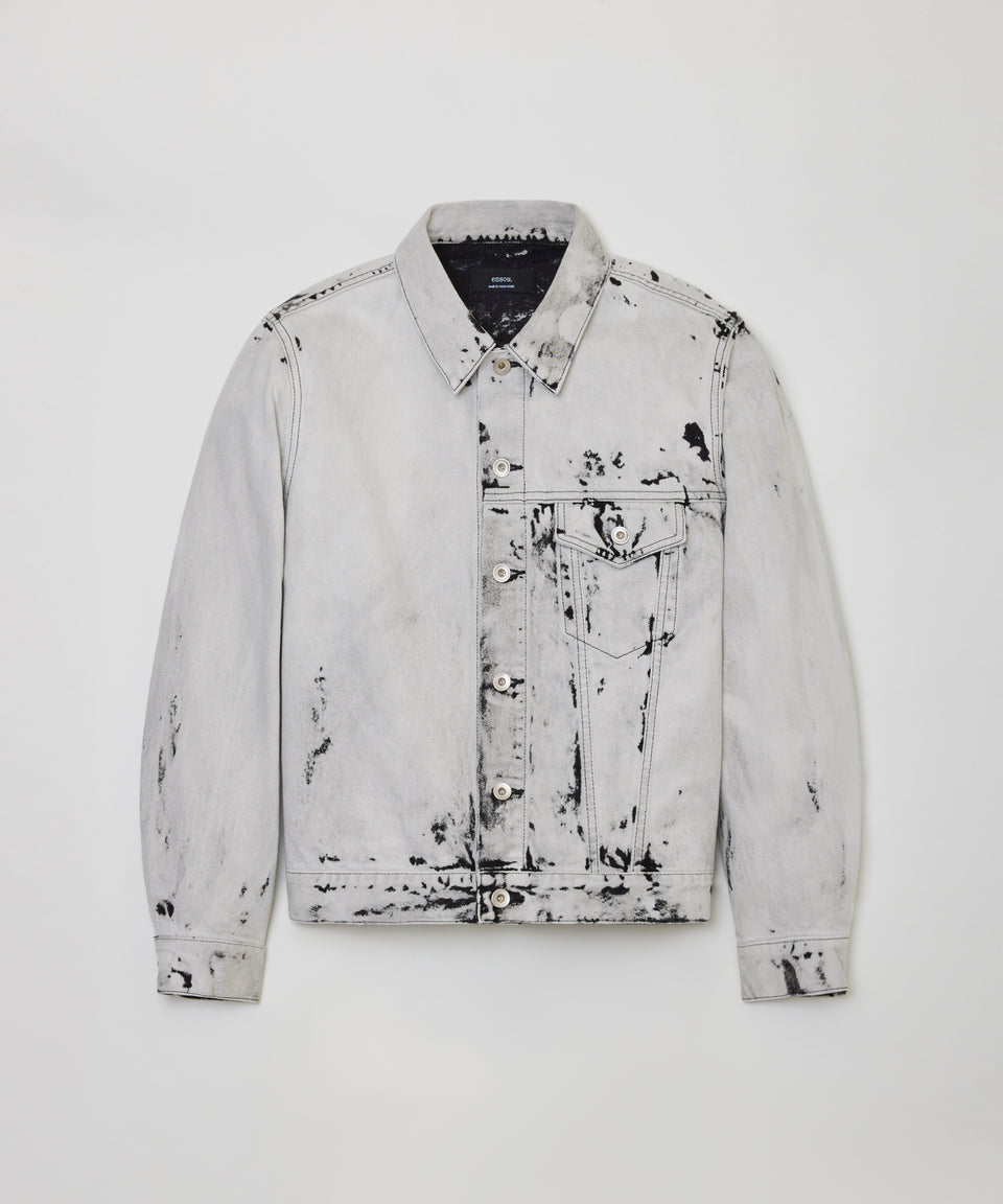 ensou. Erased Jean Jacket-Bleached (Hand Bleach) / E10J010